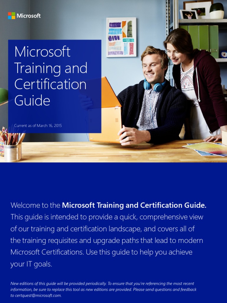 Microsoft Training and Certification Guide: Current As of March 16 ...
