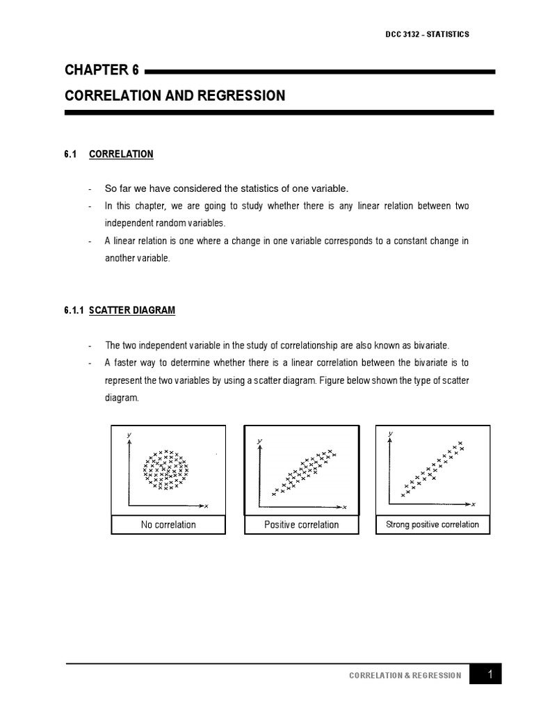 Chapter 6 - Correlation Regression | PDF | Correlation And Dependence | Statistical Analysis