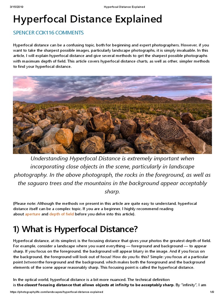 Hyperfocal Distance Explained | PDF | Camera Lens | Aperture