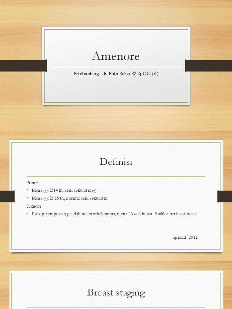 Amenore: Pembimbing: Dr. Putri Sekar W, Spog (K) | PDF | Endocrine ...