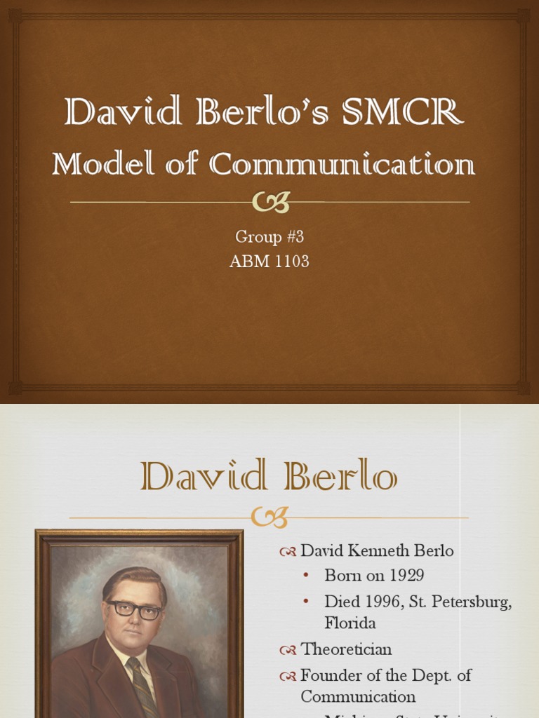 David Berlo | PDF | Action (Philosophy) | Communication