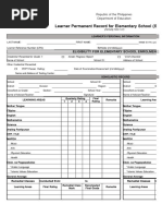 School Form 10 SF10 Learner's Permanent Academic Record For Elementary ...