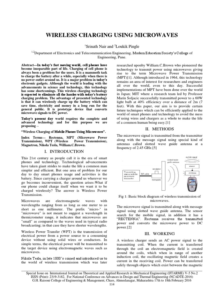 Wireless Charging Using Microwaves: Ii. Methods | PDF | Microwave | Antenna (Radio)
