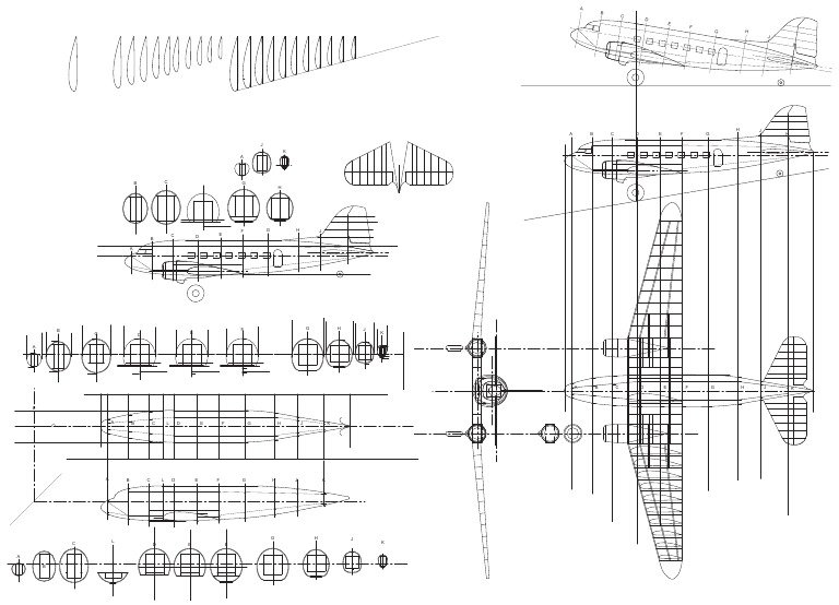 Douglas DC-3 Dakota Plans Overview | PDF | Douglas Aircraft Company