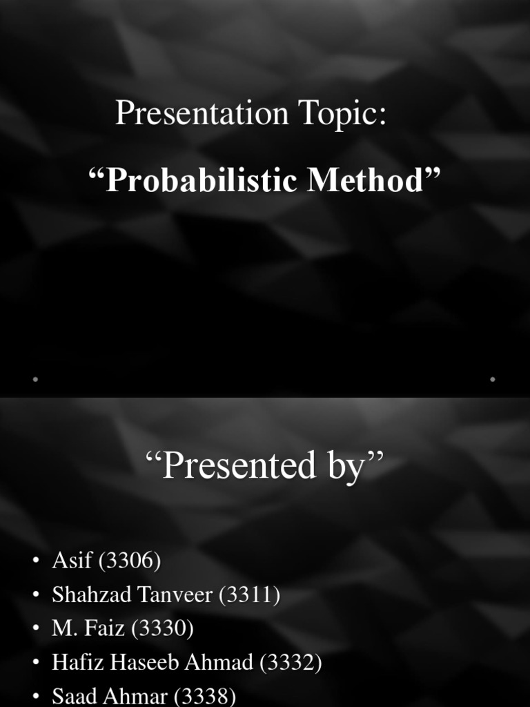 Probabilistic Method | PDF | Probability Theory | Probability