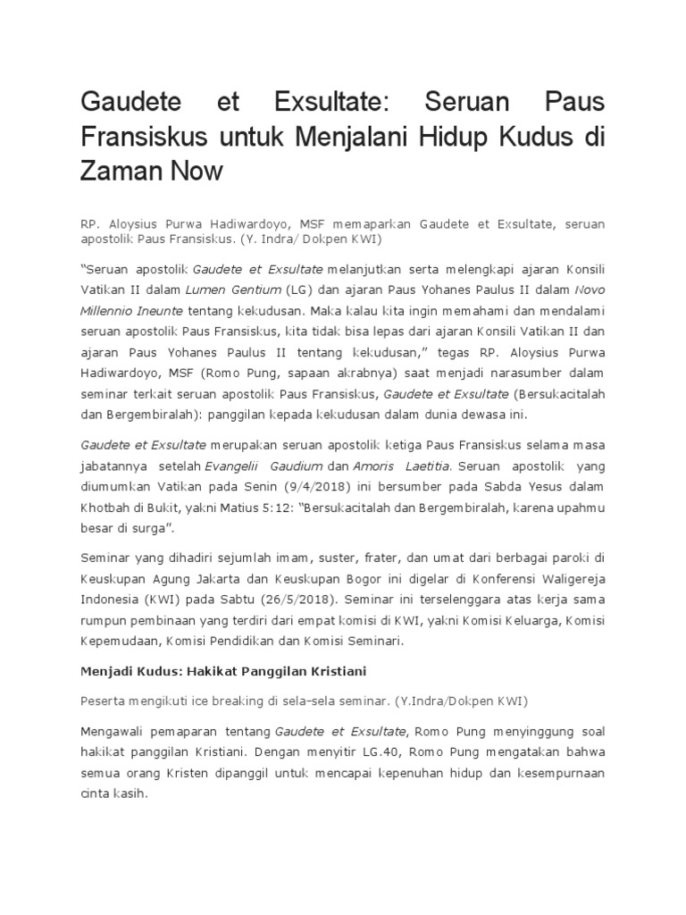 Gaudete Et Exsultate | PDF