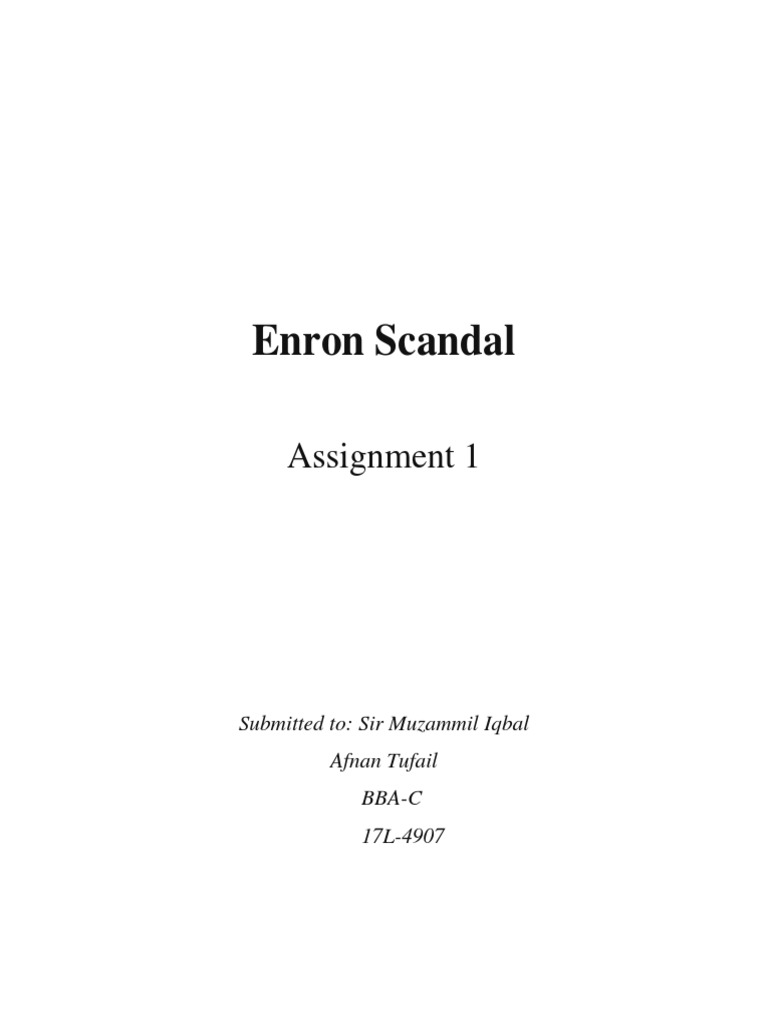 Enron Scandal Assignment 1 Download Free Pdf Enron Mark To