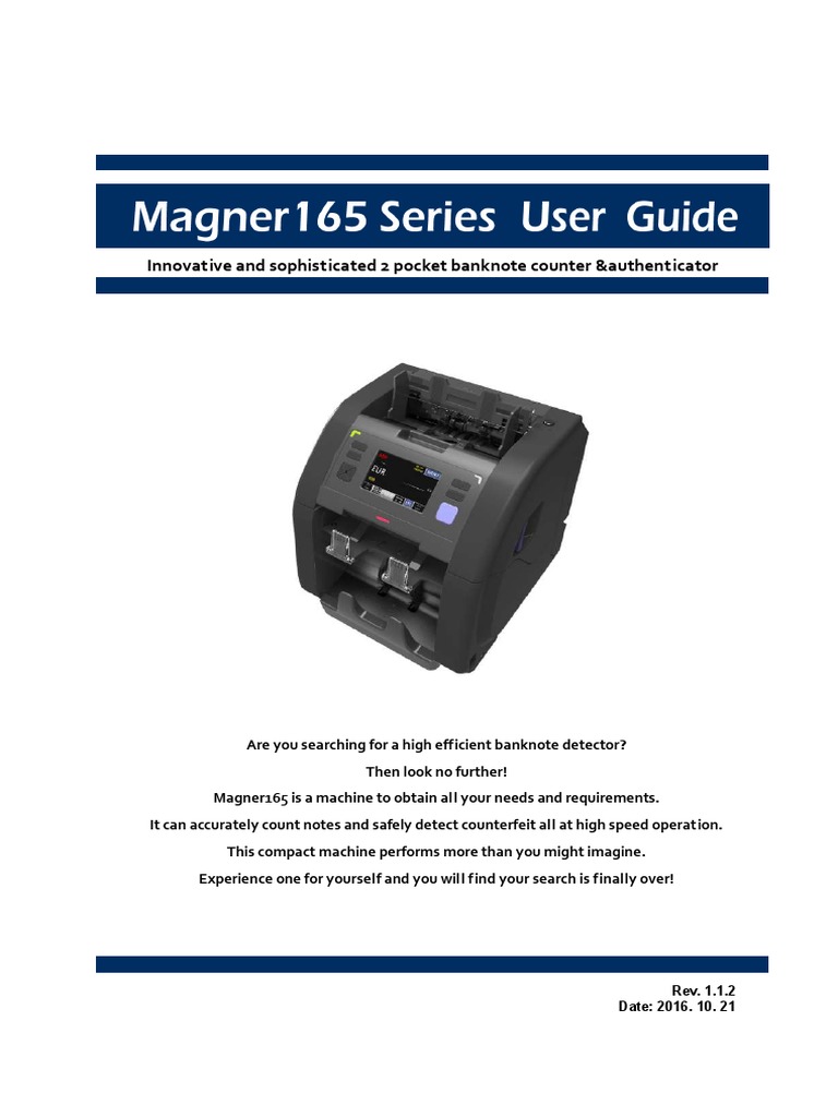 Magner 165 Manual | PDF | Electrical Connector | Banknote
