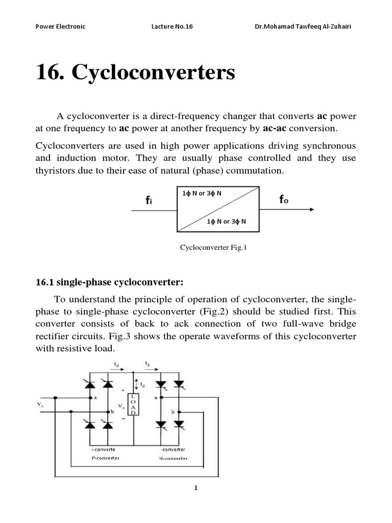 Referensi Mengenai Cycloconverter | PDF | Power Electronics | Rectifier