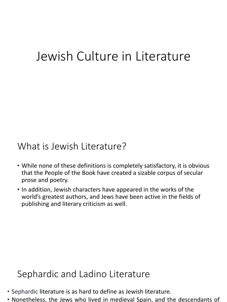 Jewish Culture in Literature | PDF | Jewish Literature | Jews