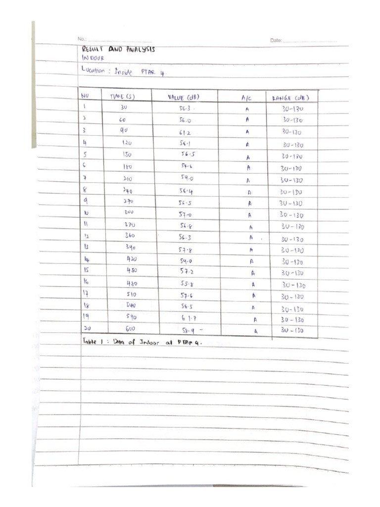Noise Level Lab Report | PDF