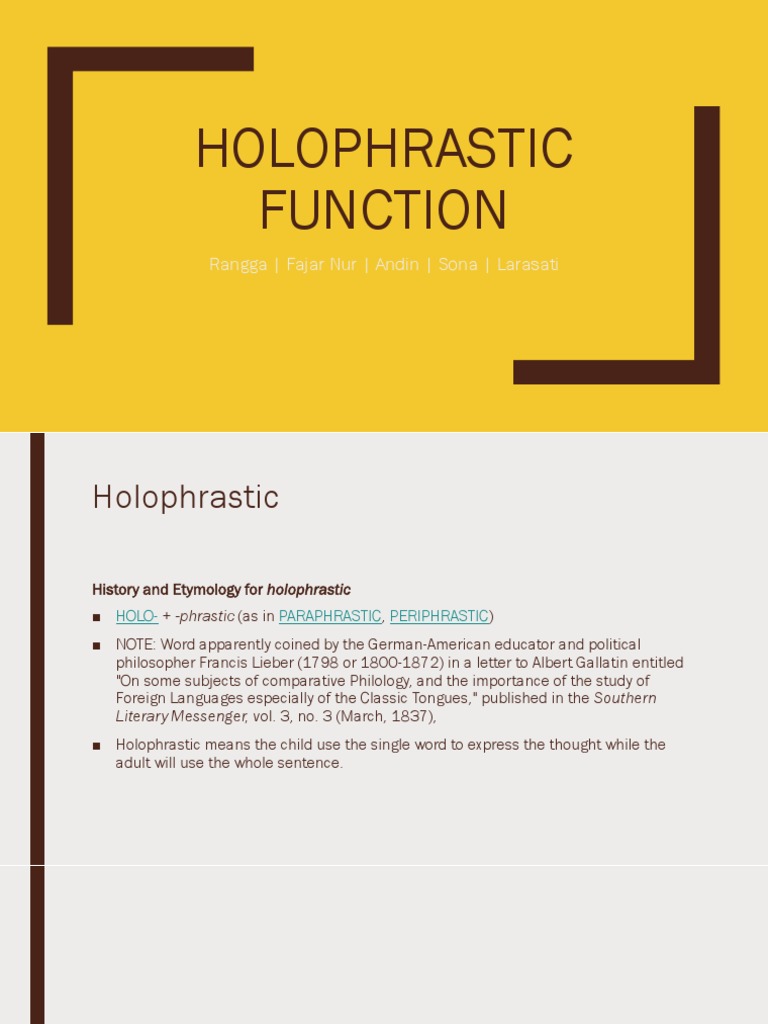 Holophrastic Function: Rangga - Fajar Nur - Andin - Sona - Larasati | PDF