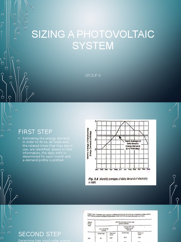 Sizing A Photovoltaic System: Group 6 | PDF | Photovoltaic System ...