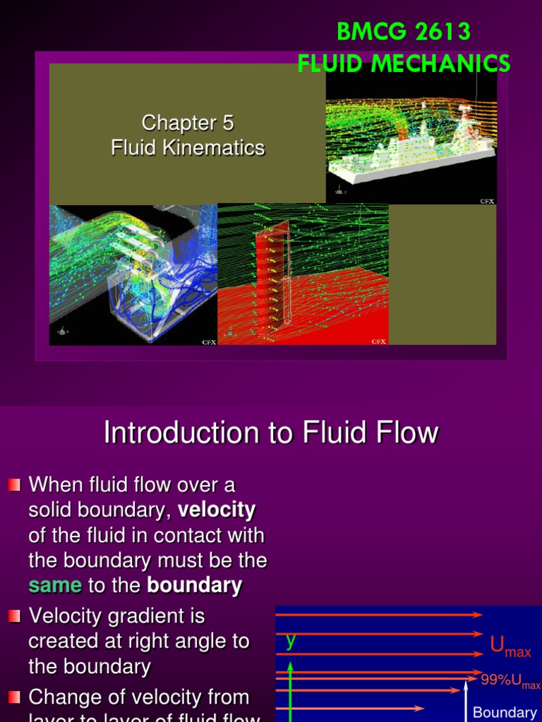 BMCG 2613 - CHAPTER 5 Fluid Kinematics | PDF | Fluid Dynamics | Liquids