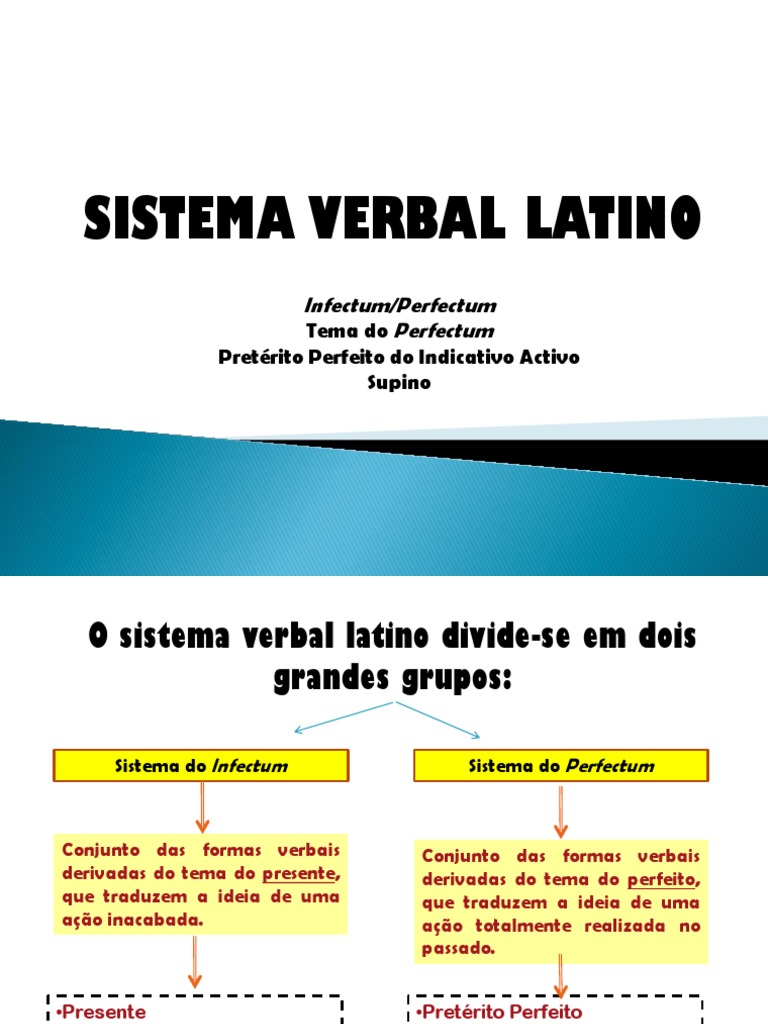 Sistema Verbal Latino - Infectum-Perfectum | PDF | Conjugação gramática ...