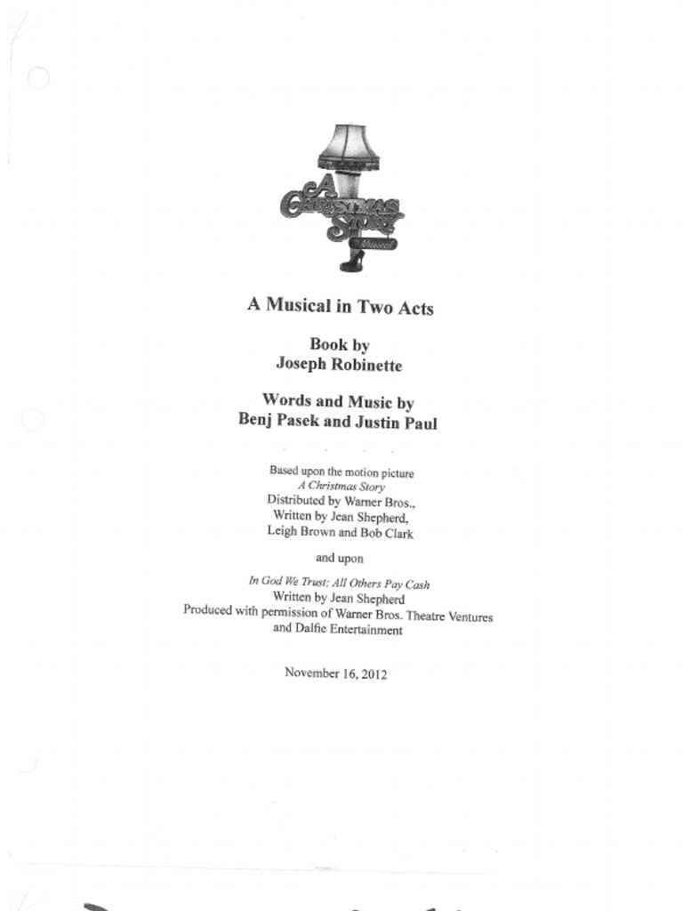 A Christmas Story The Musical SCRIPT | PDF