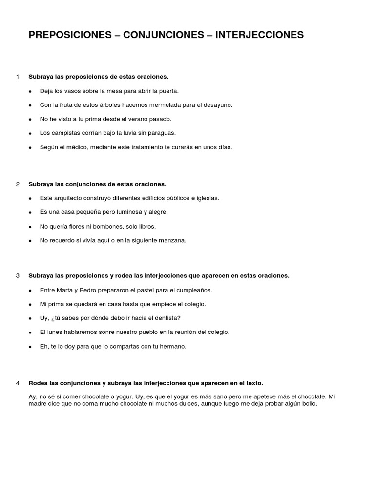 Preposiciones Conjunciones Inter5 | PDF
