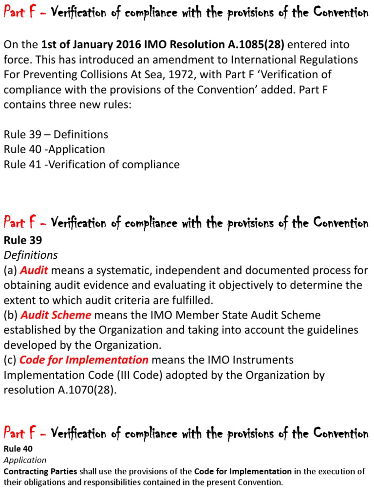 Colreg Week 14 Rule 39 - 41 Plus Annexes | PDF | Fishing Trawler | Audit