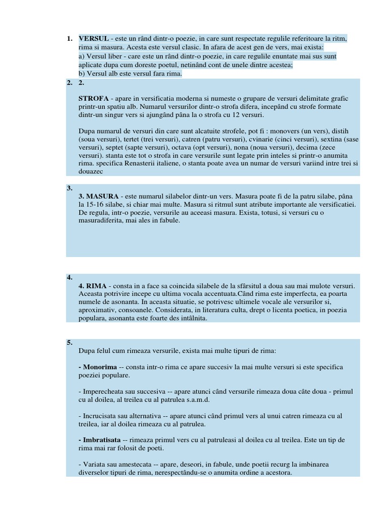 Elemente de Versificatie | PDF