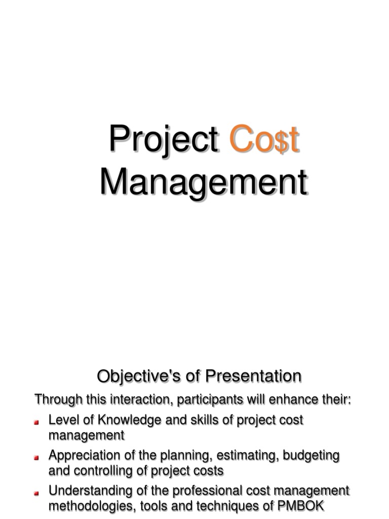 Project Cost Management | PDF | Net Present Value | Internal Rate Of Return