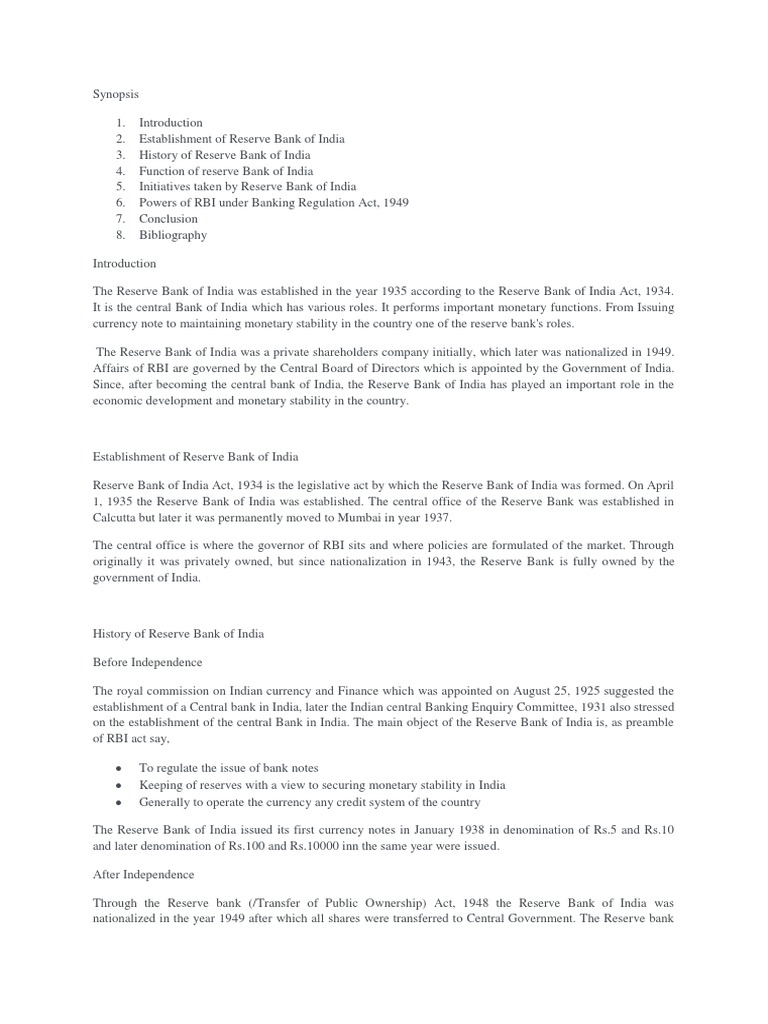 Powers and Functions of RBI Explained | PDF | Reserve Bank Of India ...