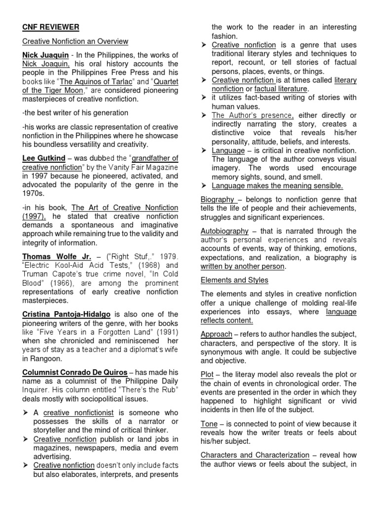 CNF Reviewer | PDF | Creative Nonfiction | Social Work