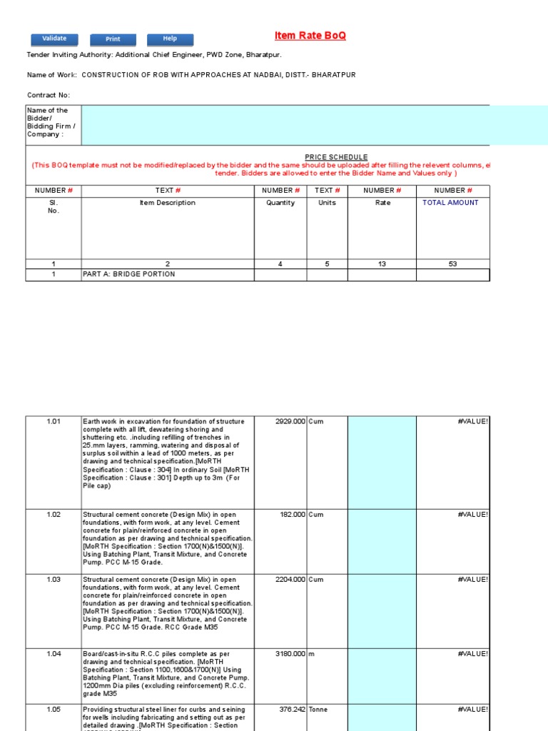 Boq 205338 | PDF | Foundation (Engineering) | Concrete