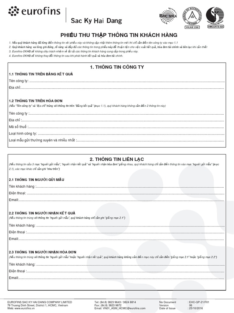 Form Phieu Dien Thong Tin | PDF