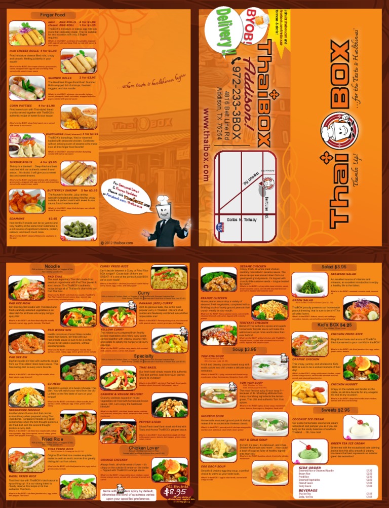 ThaiBOX Menu PDF | PDF | Thai Cuisine | Curry