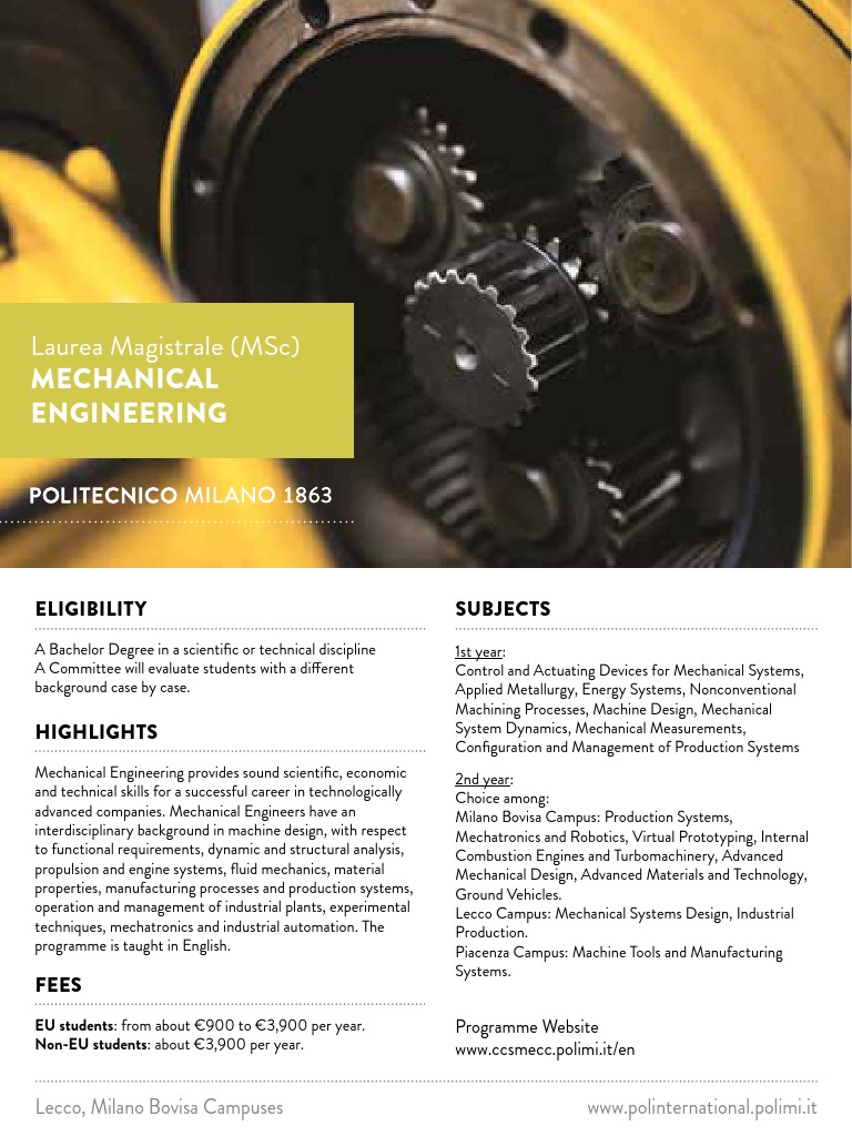 MSC Mechanical Engineering MI LE 02 | PDF