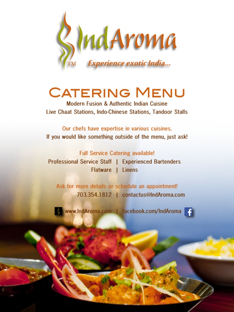 Modern Indian Catering Menu with Authentic Cuisine & Full Service | PDF ...