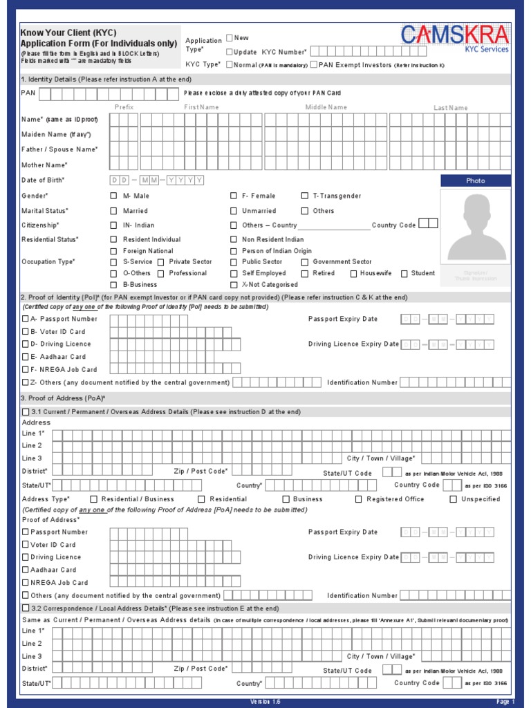 CKYC-Individual Form 1-2 PDF | PDF | Identity Document | Government And Personhood