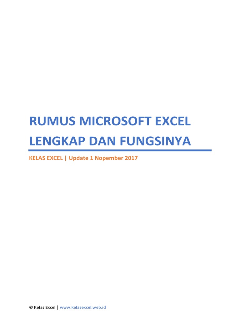 Daftar Rumus Excel Lengkap PDF | PDF