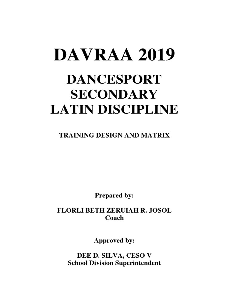 Training Design Matrix | PDF | Lunch | Competitive Dance