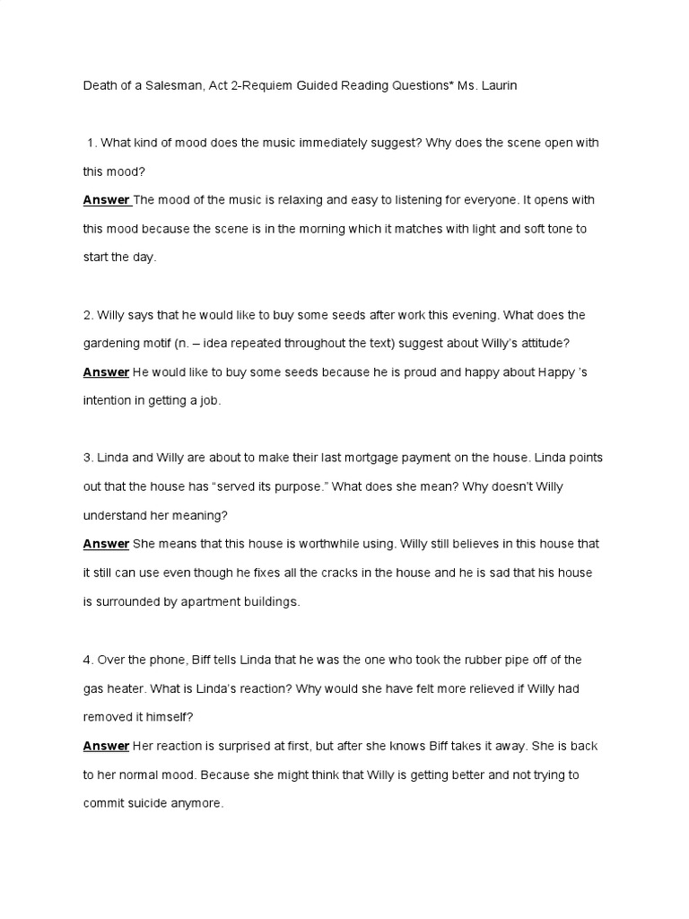 Death of A Salesman Act 2 | PDF