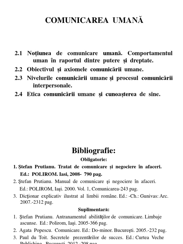 Comunicarea Umana | PDF
