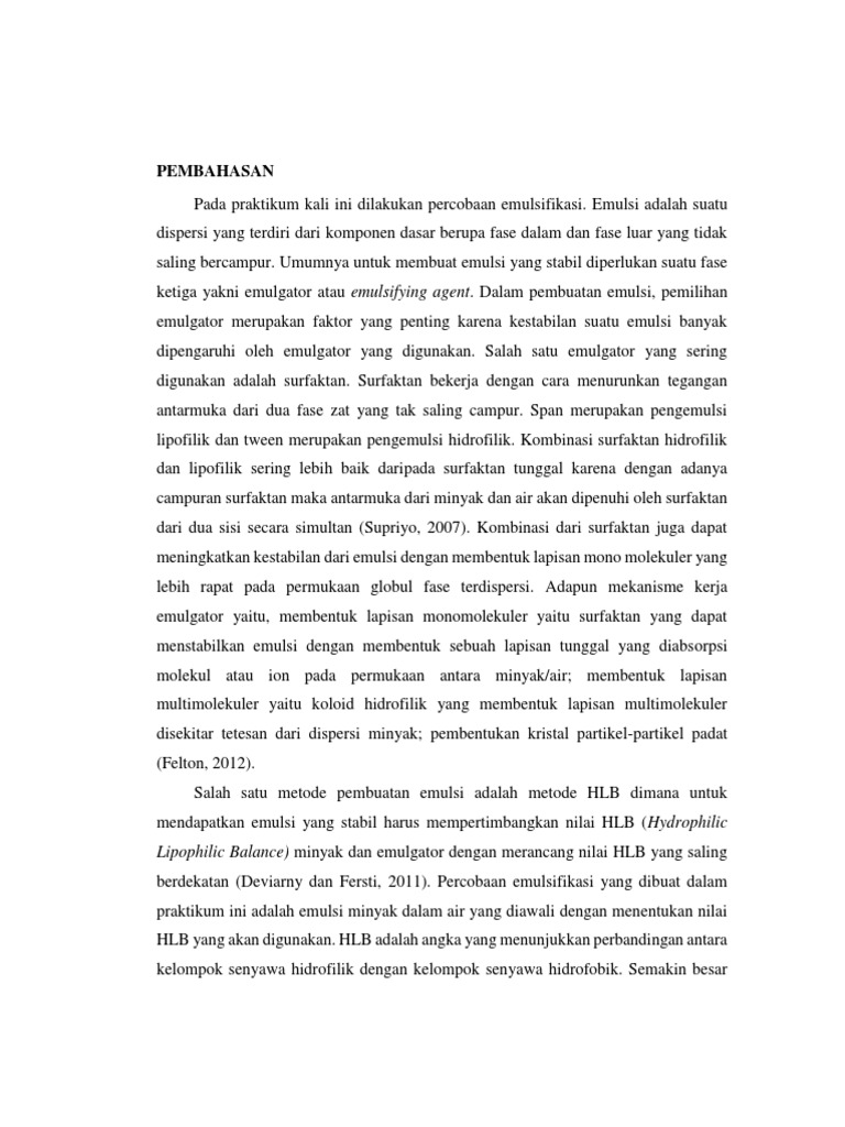 PEMBAHASAN Emulsi | PDF