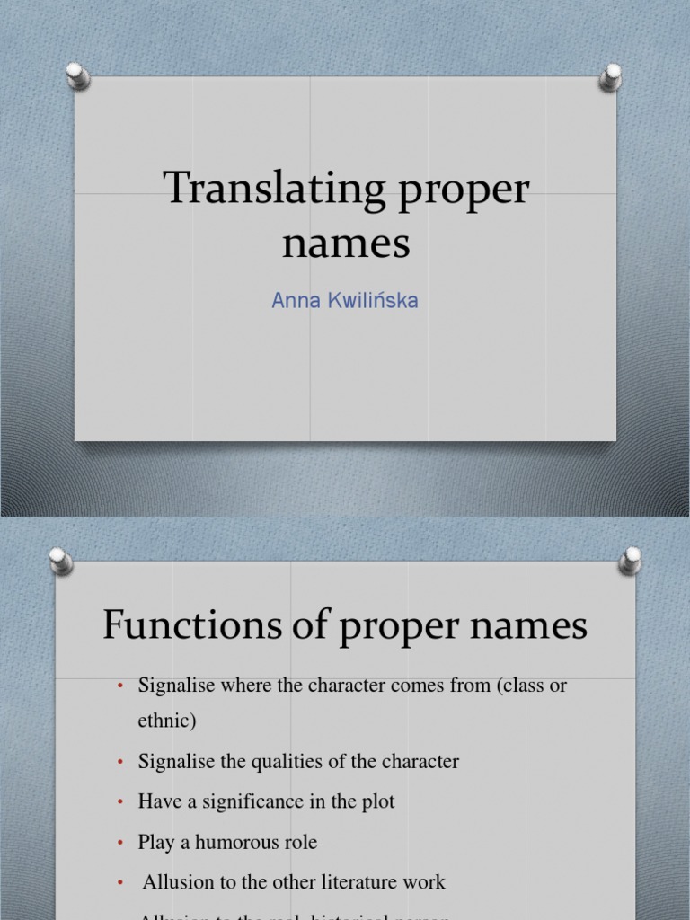 Proper Names | PDF