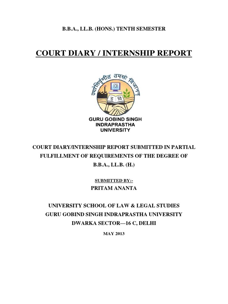 Court Diary / Internship Report: Submitted By | PDF | Contempt Of Court ...