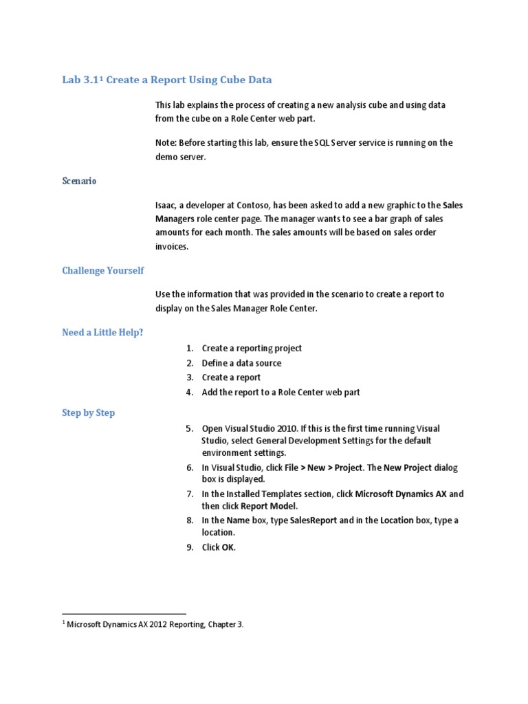 Create Sales Report with Cube Data | PDF | Microsoft Visual Studio ...