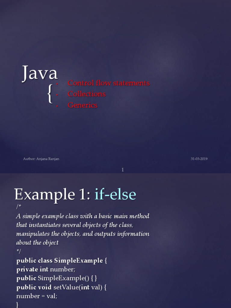 Control Statements Collection Generics Pdf Array Data Structure Control Flow