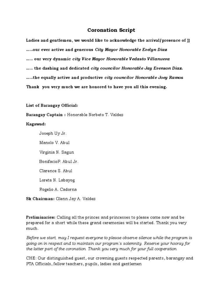 Coronation Script English | PDF | Royalties | Government Institutions