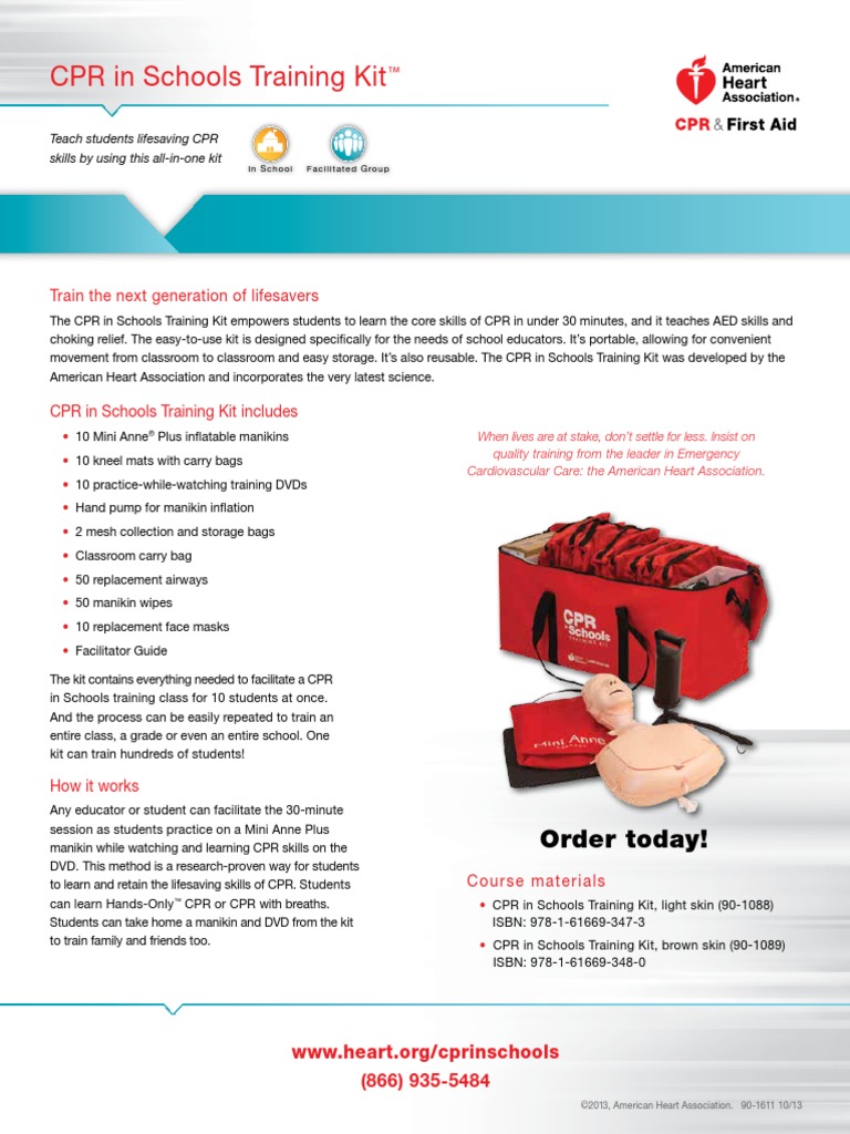 CPR in Schools Training Kit: Order Today! | PDF | Cardiopulmonary ...