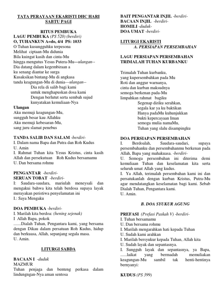 Tata Perayaan Ekaristi | PDF