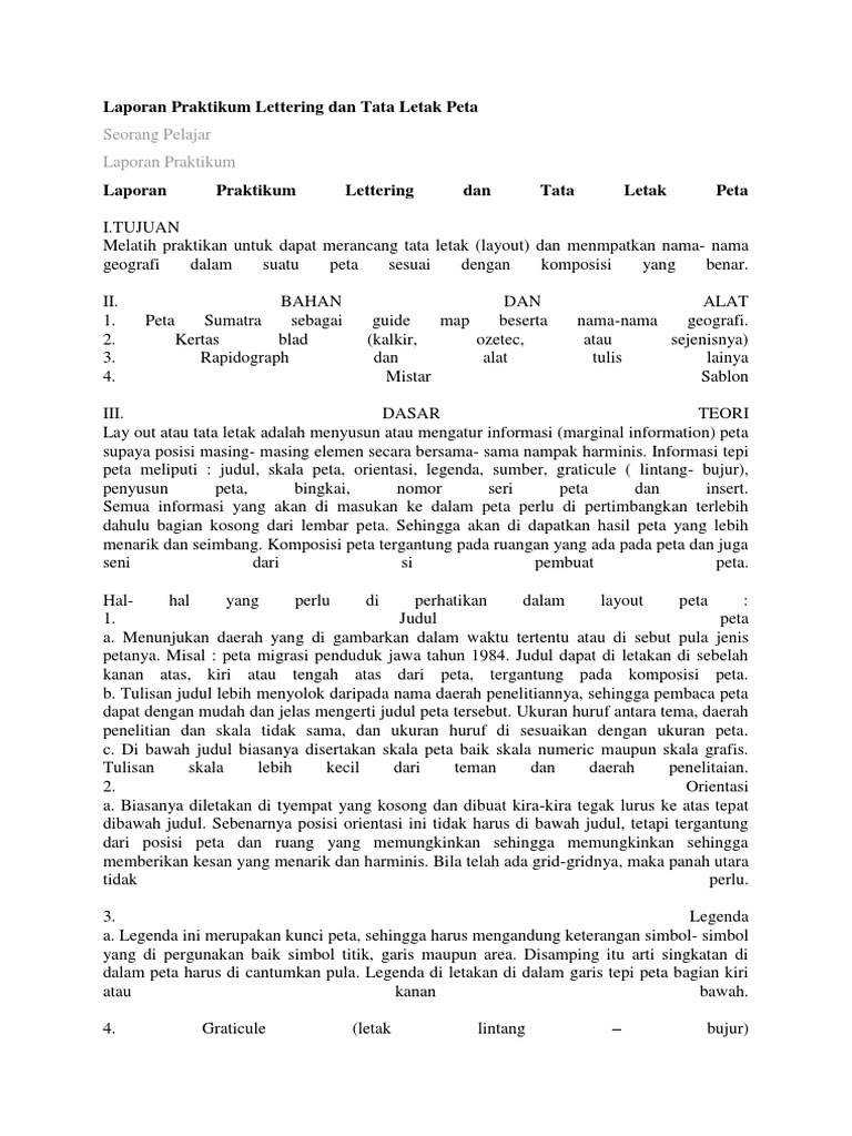 Laporan Praktikum Lettering Dan Tata Letak Peta | PDF