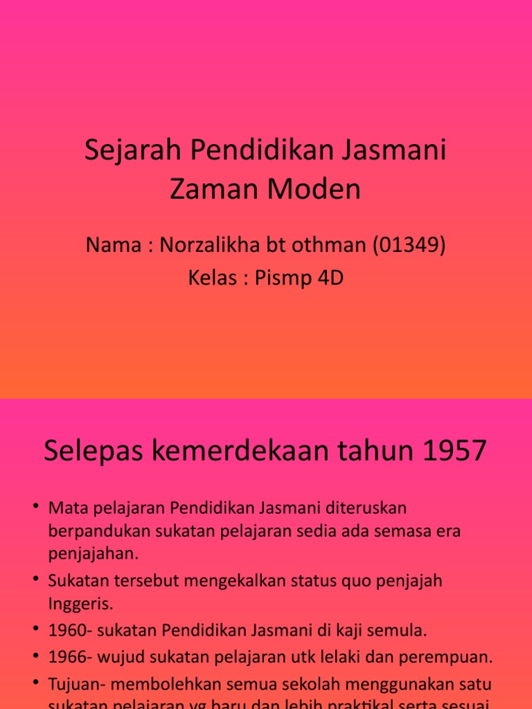 Sejarah Pendidikan Jasmani Zaman Moden | PDF | Perjalanan | Sejarah