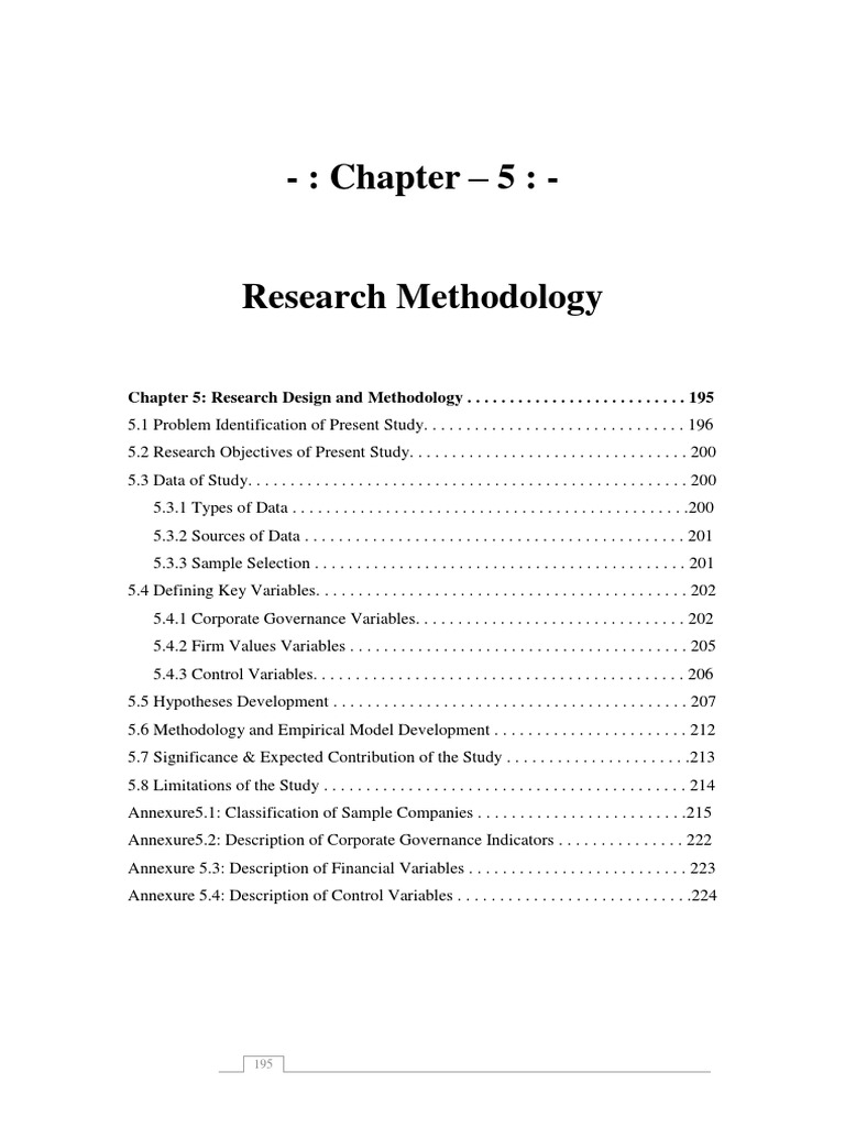 Chapter - 5: - : Chapter 5: Research Design and Methodology