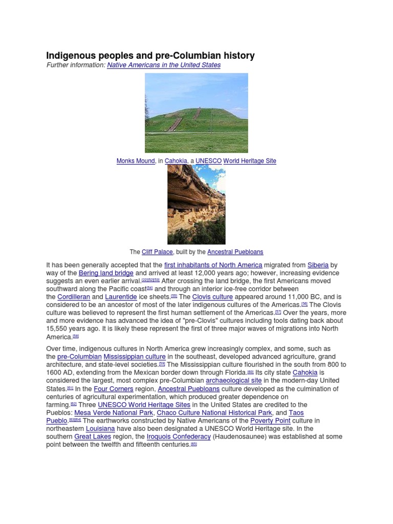 Indigenous Peoples and Pre-Columbian History: Further Information | PDF ...
