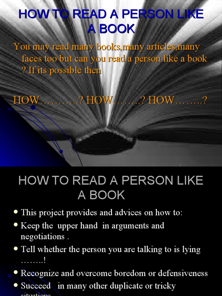 How To Read A Person | PDF | Gesture | Hand