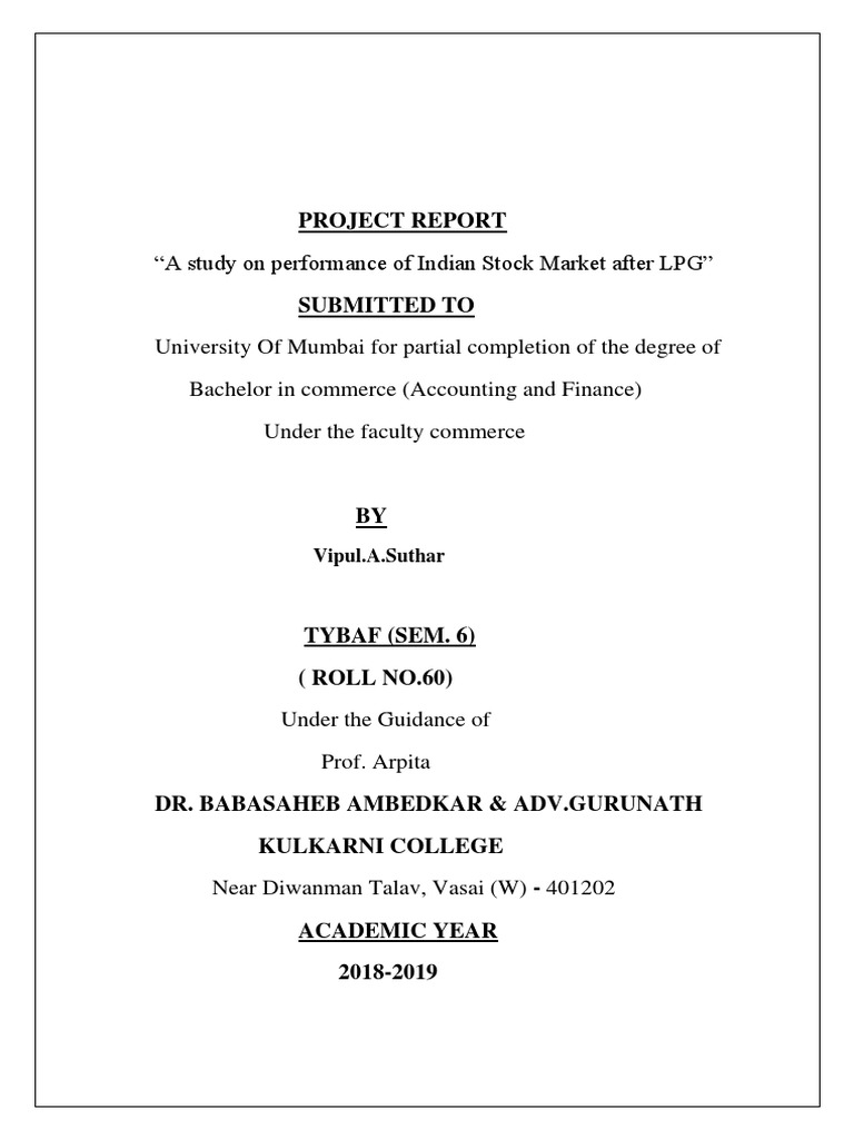 .Project of Nse and Bse | PDF | Stocks | Stock Market Index